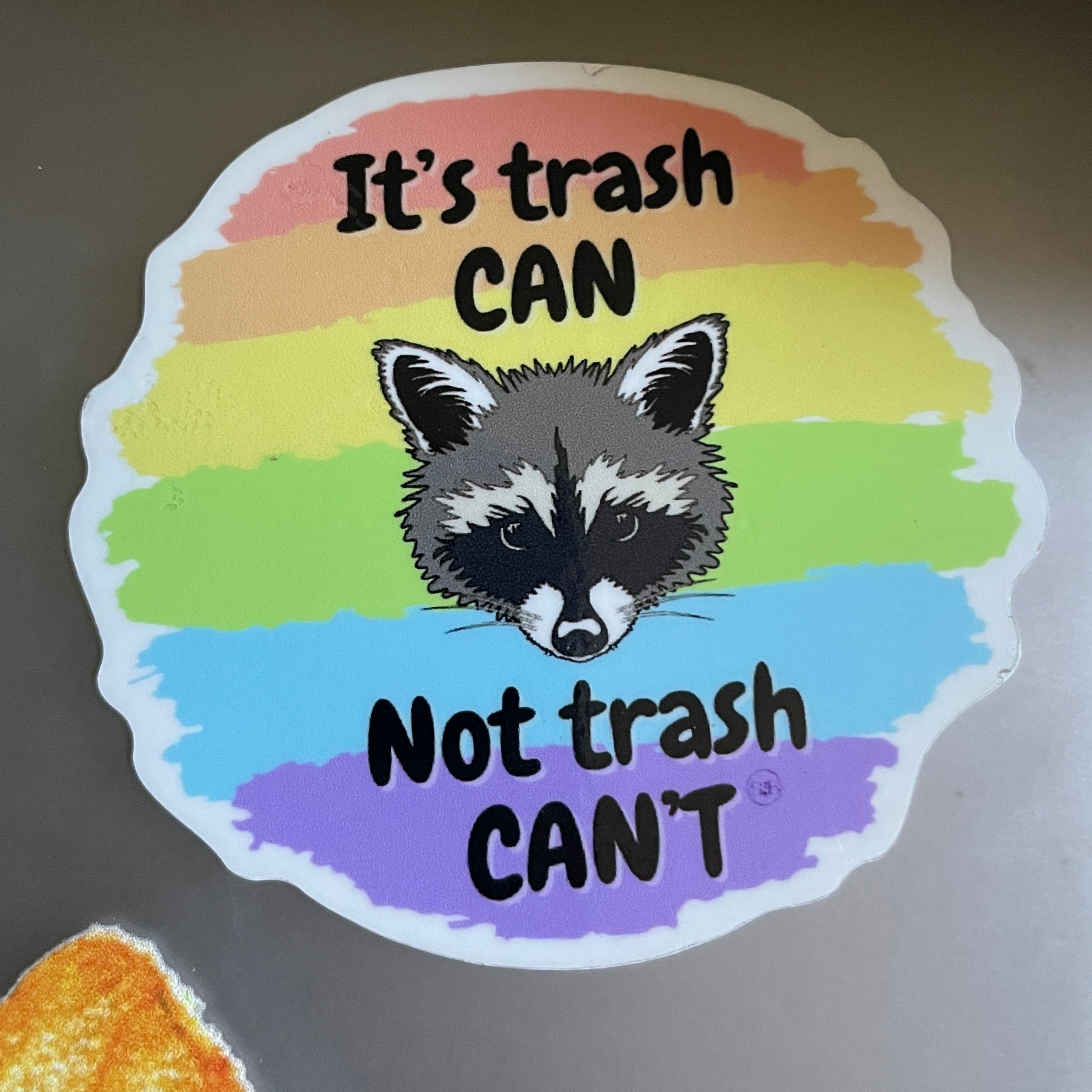"trash CAN not trash CAN'T" Vinyl Raccoon Sticker – Syzygy.Boston